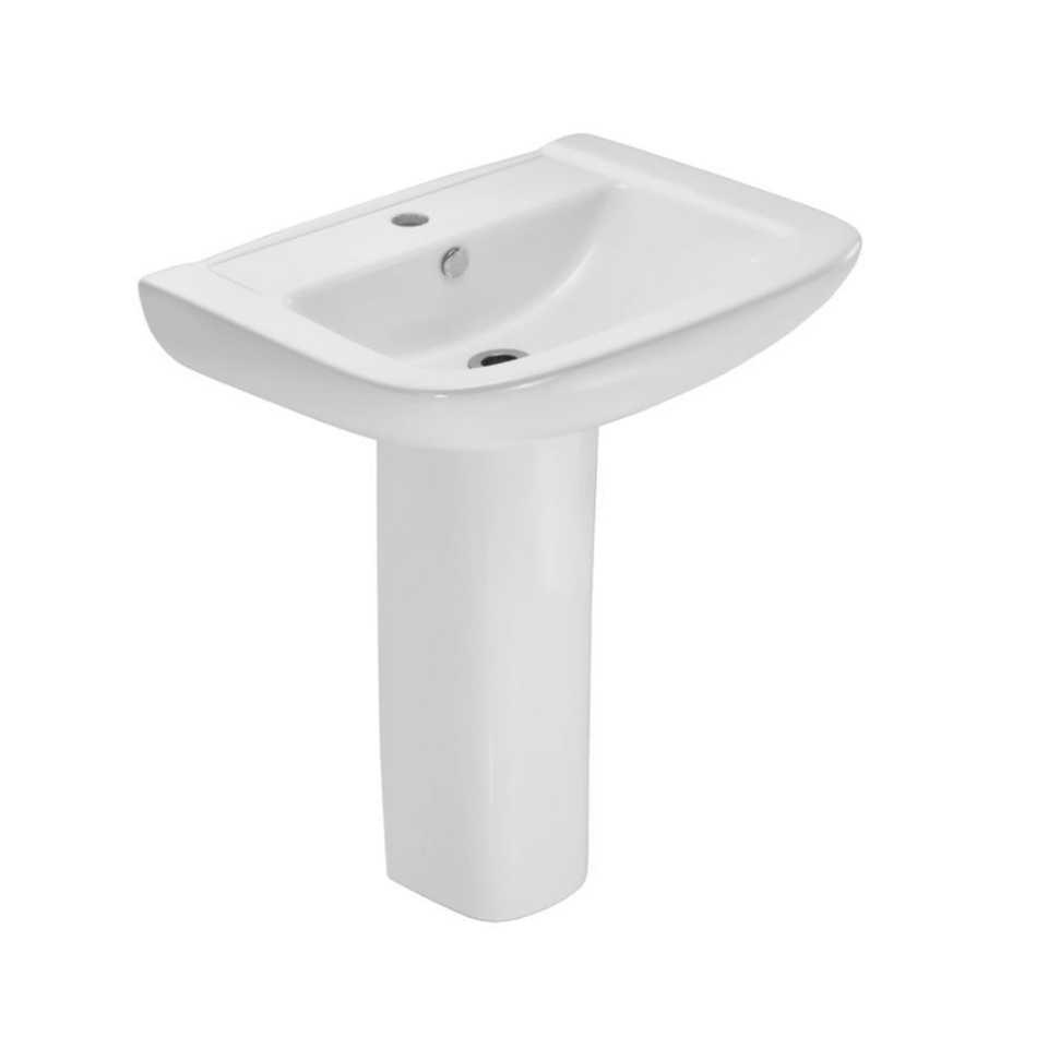 Jaquar Sanitaryware, Fonte, WASH BASIN WITH FULL PEDESTAL : FNS-WHT ...